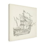 Richard Foust 'Antique Ship Sketch VIII' Canvas Art - Walmart.com
