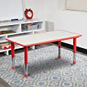 Adjustable Height Rectangular Plastic Activity Table, Green - Walmart.com