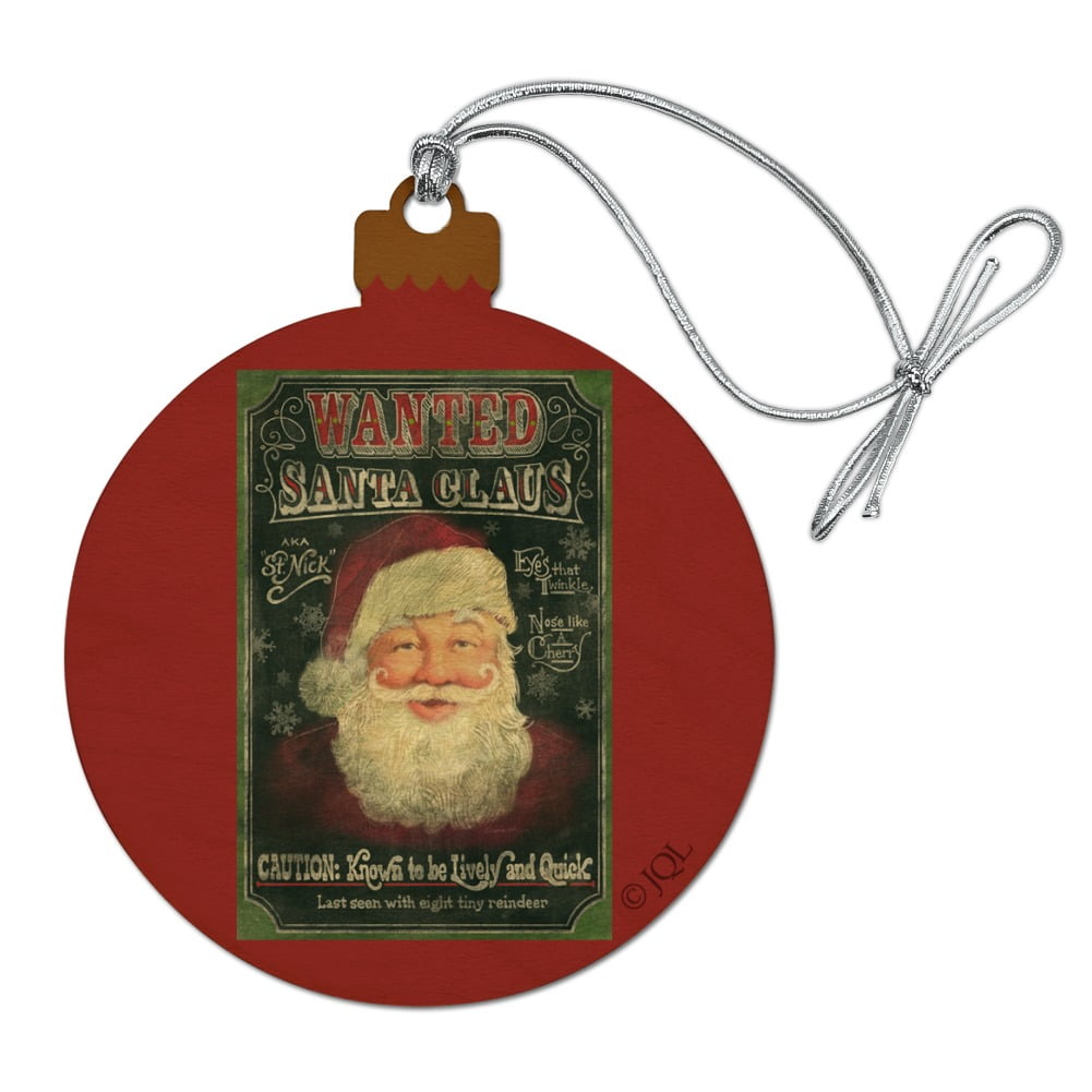 Christmas Holiday Santa Claus Wanted Poster Chalkboard Wood Christmas ...