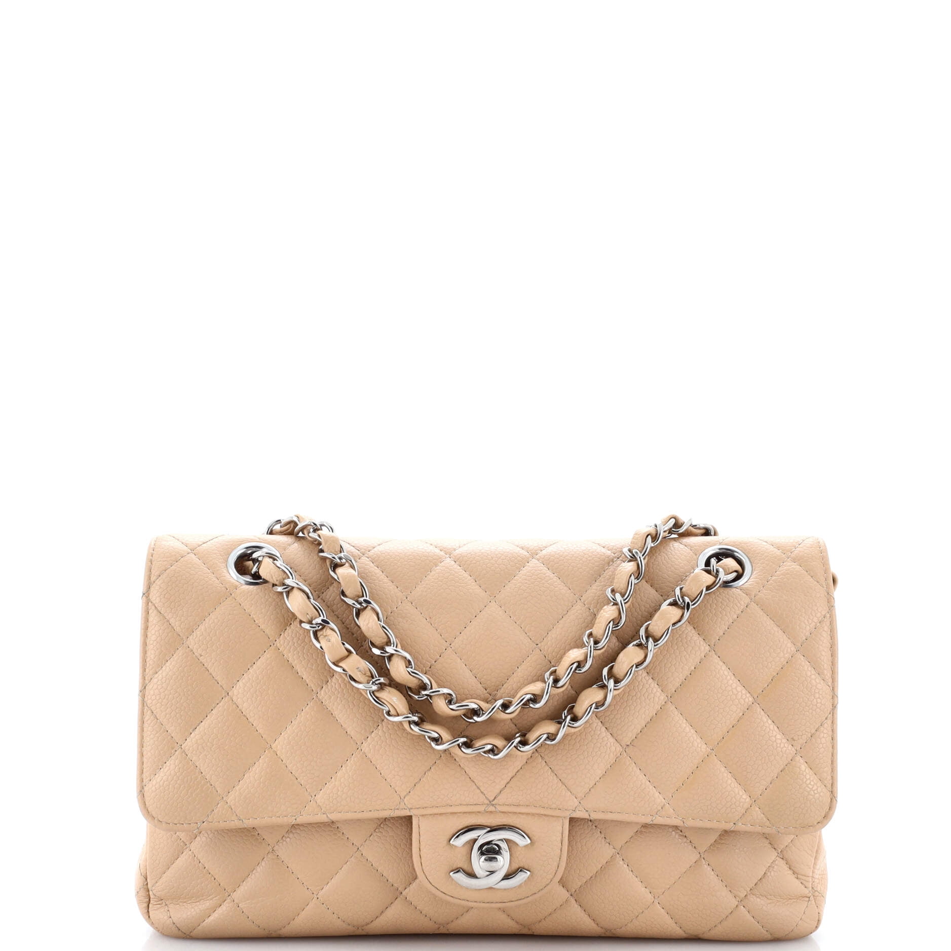 Pre-Owned Classic Double Flap Bag Quilted Caviar Medium By Rebag ...