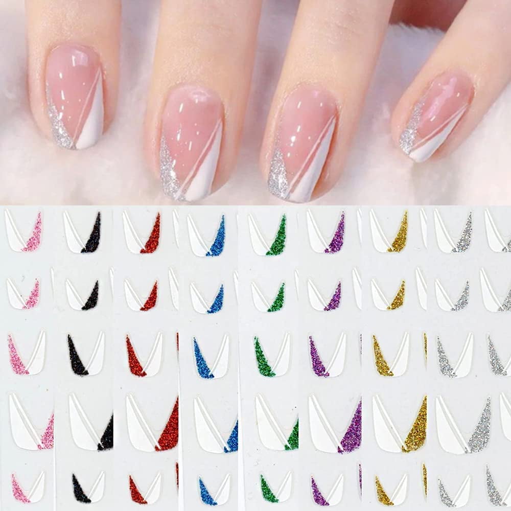 French Nail Designs With Rhinestones