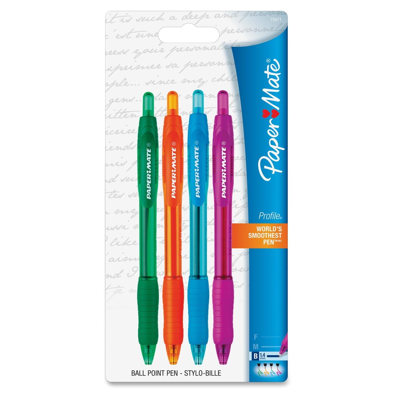Paper Mate Profile Ball Point Pen 4-Pack - Walmart.com