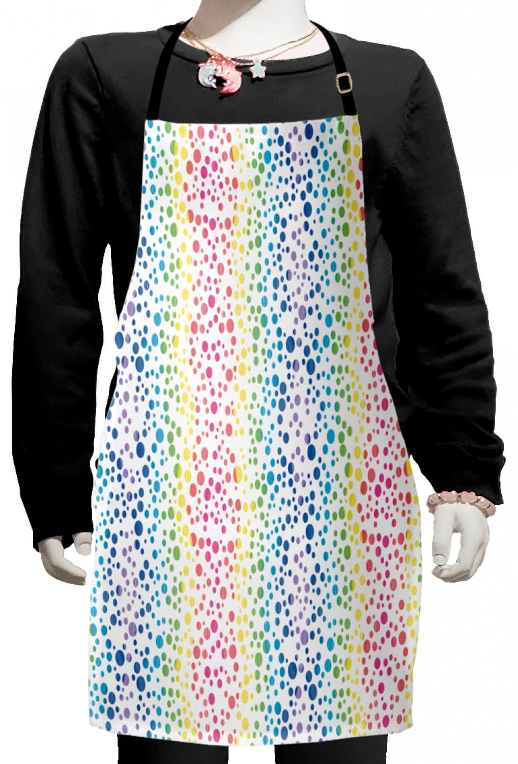 Modern Kids Apron, Rainbow Colored Ombre Bubbles and Rounds Circles in ...