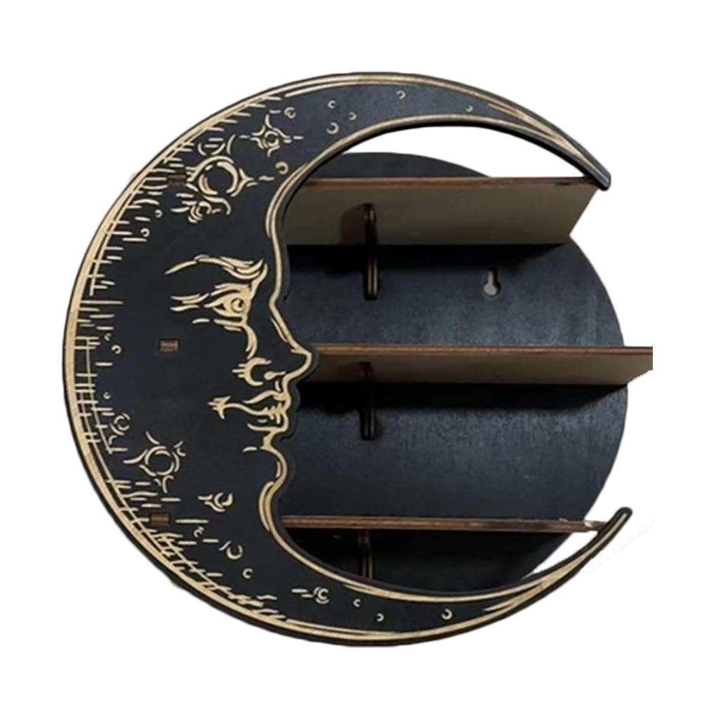 Moon Crystal Shelf Moon Shaped Storage Shelf Wall Mounted 3 Tier Home ...