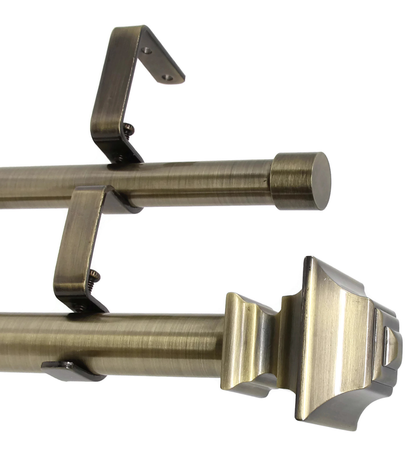 Urbanest Pila Manhattan 1" 3/4" Double Drapery Curtain Window Rod Set ...