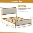 Costway Queen Gold Metal Bed Frame Upholstered Platform Bed with Velvet ...