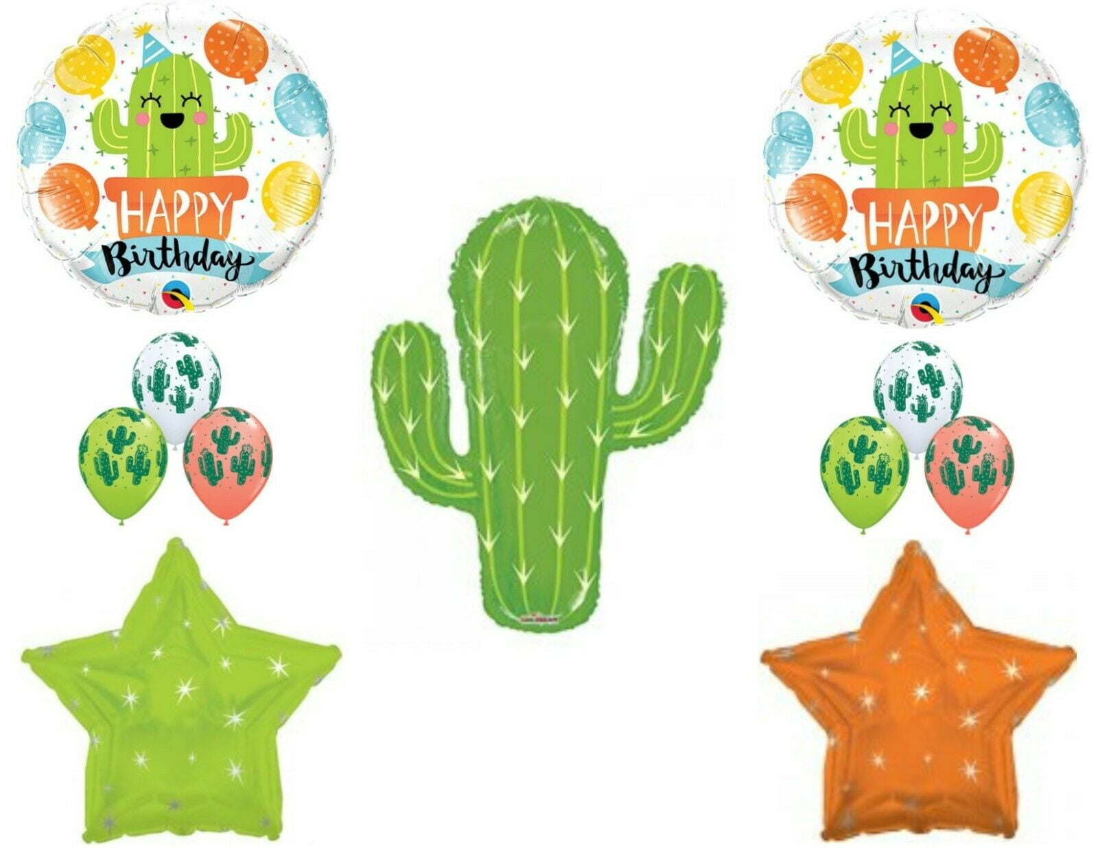 Cactus Fiesta Happy Birthday party balloons Decoration Supplies ...