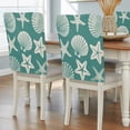 Aqua Coastal Chair Back Covers Set of 8, Starfish Shell Ocean Nautical ...
