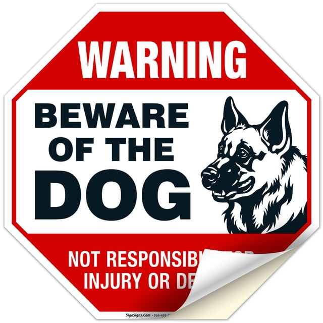 Beware of Dog Sign German Shepherd, Dog Warning Sign, - Walmart.com