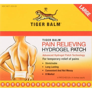 Tiger Balm Odor Free Muscle Relief Large Pain Relieving Patch - 4 Ct ...