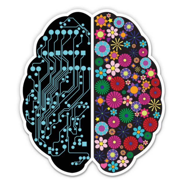 Brain - 8" Vinyl Sticker - For Car Laptop I-Pad - Waterproof Decal ...