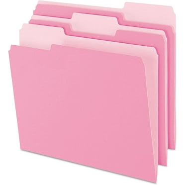 Colored File Folders, 1/3-Cut Tabs, Legal Size, Pink/light Pink, 100 ...