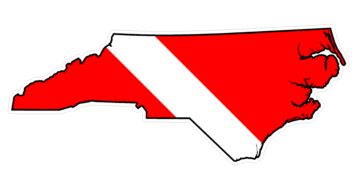 North Carolina State (Y34) Diver Down Flag Vinyl Decal Sticker Car ...