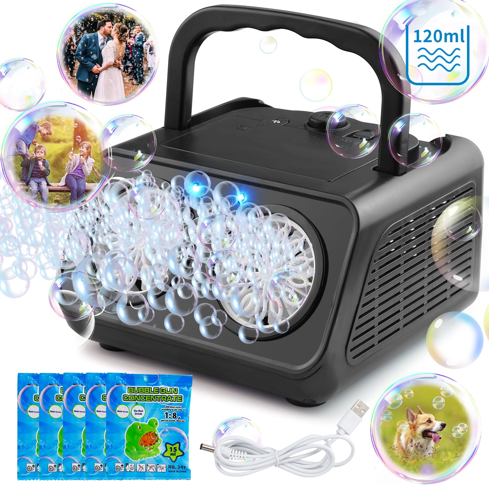 Bubble Machine Automatic Bubble Blower for Kids & Toddlers, Bubble ...