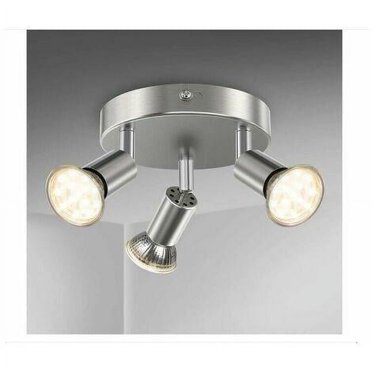 3-Light Industrial Directional Track Lighting, Adjustable Round Ceiling ...