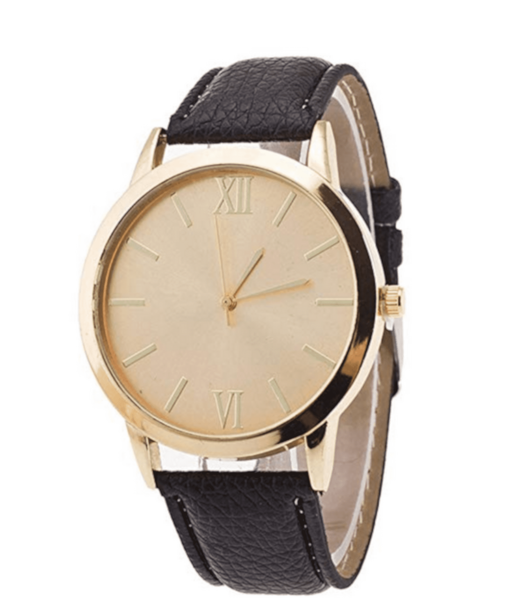 Gold Face Man Woman Watch Fashion Easy to Read This Casual Design ...