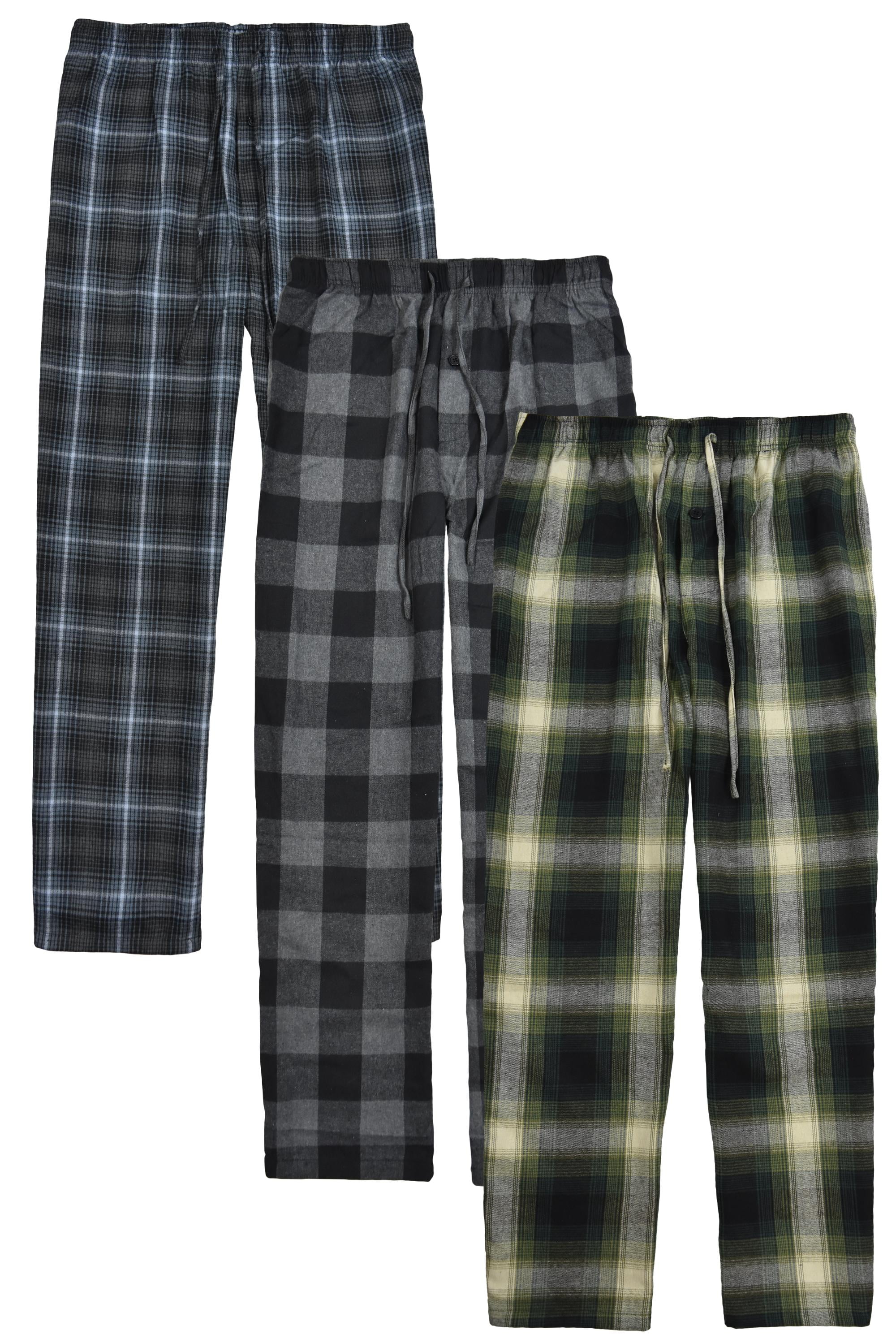 Victory Men's 3-Pack Flannel Pajama Pants - GRN/BLK/BLU - M - Walmart.com