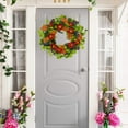 22 Inch Artificial Spring Summer Wreath for Front Door, Poppy Wreath ...