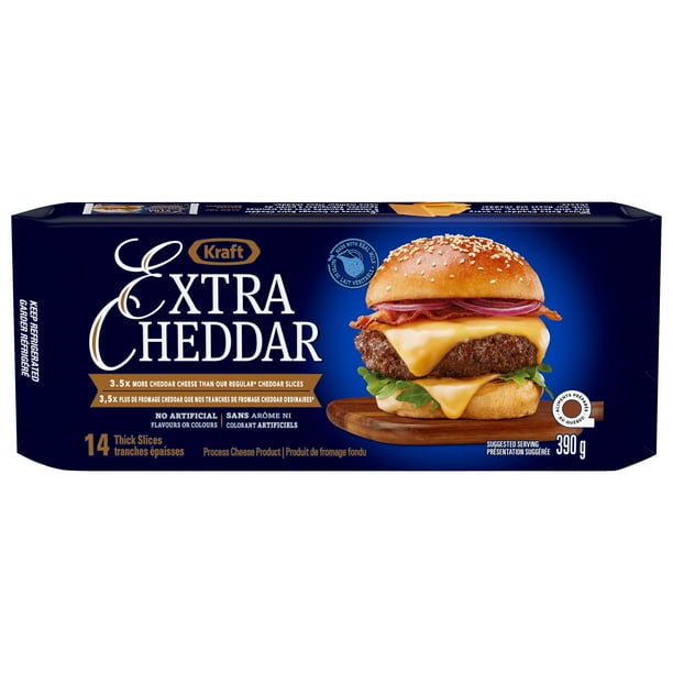 Tranches de fromage Extra Cheddar Kraft 390 g 390g - Walmart.ca