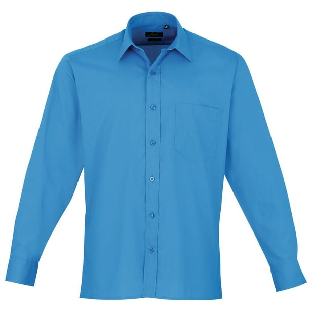 Premier Mens Long Sleeve Formal Plain Work Poplin Shirt - Walmart.ca