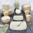 Gibson Soho Lounge Square 16-Piece Dinnerware Set - Tan - Walmart.com