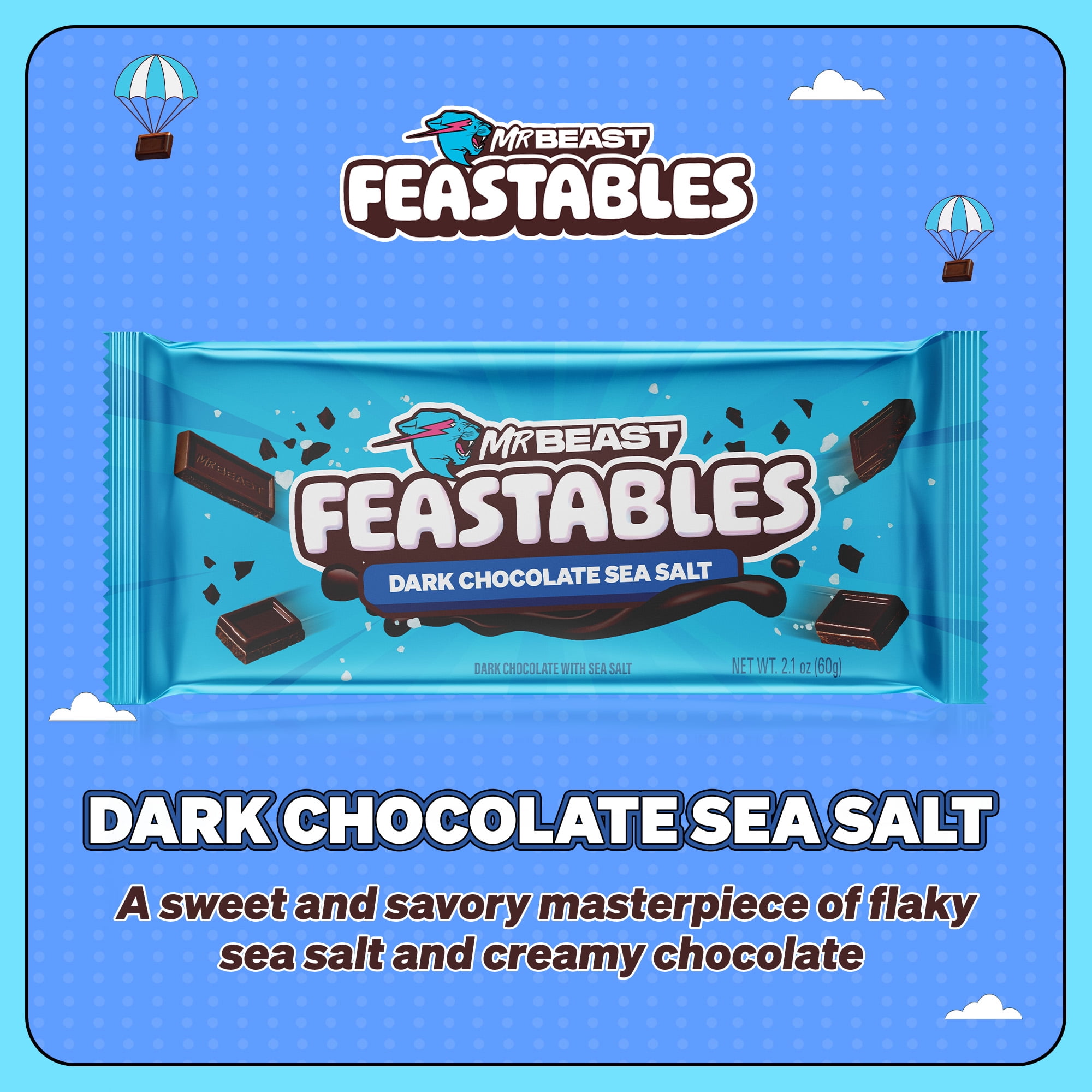 Feastables Sea Salt Dark Chocolate Bar - 2.1 oz Chile | Ubuy