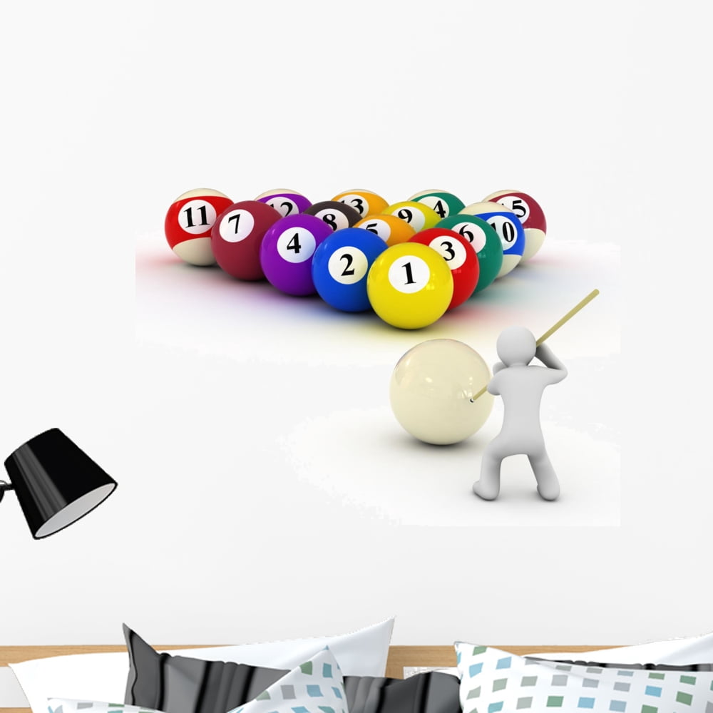 Billiard Balls and People Wall Decal Sticker, Wallmonkeys Peel & Stick ...