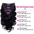 Body Wave Clip In Hair Extensions Extensions Natural Black Color Full ...