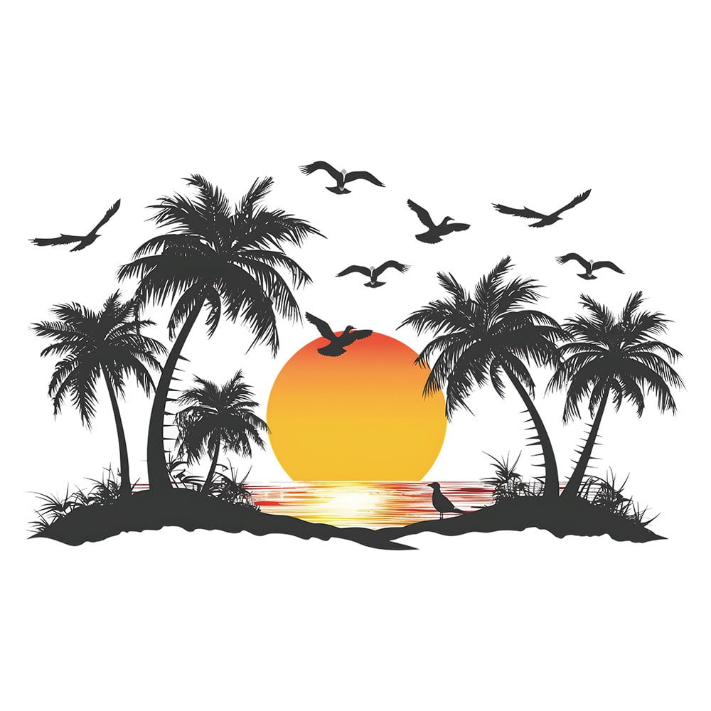 Click here for Qkdmdw Sunset Tree Seagull Wall Stickers Self Adhe... prices