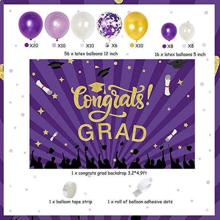 Purple And Gold Graduation Party Supplies | englishfor2day.com