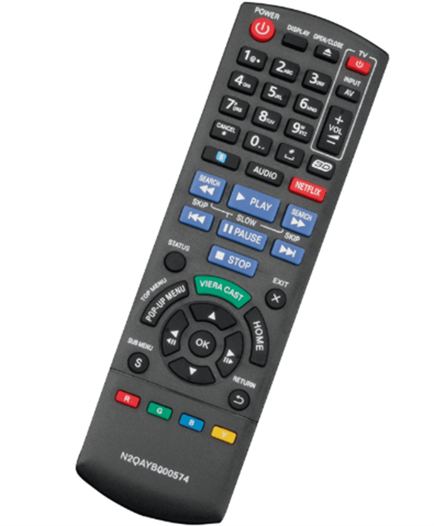 N2QAYB000574 Remote Control Compatible with Panasonic Blu-Ray Player ...