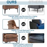 VINGLI Extra Wide Deep Accent Chair, Rustic Mid Century Chair Reading ...