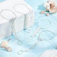 4Pcs 2 Style Stretch Anklets with Rhinestone Starfish Imitation Pearl ...