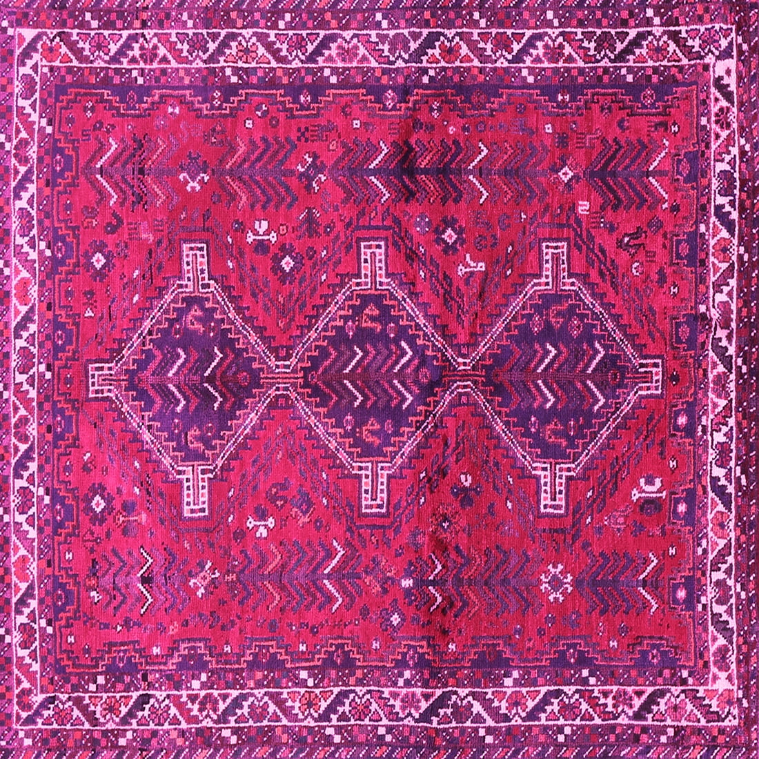 Ahgly Company Indoor Square Persian Pink Traditional Area Rugs, 6 ...