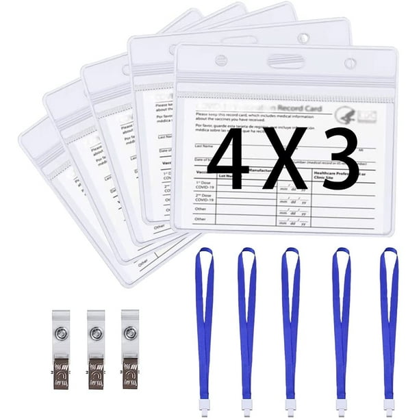 22 Pack - Clear Card Protector 4×3 in for Badge, Id Card,Waterproof 4x3 ...