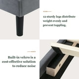 Amolife King Bed Frame with Tall Backboard, Adjustable Velvet-Studded ...