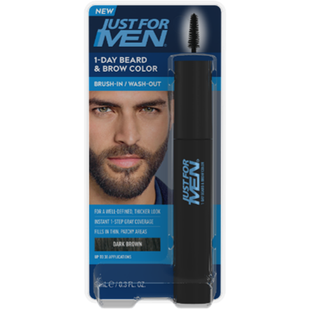 Just For Men 1-Day Beard & Brow Color, Temporary Dye for Beard and ...