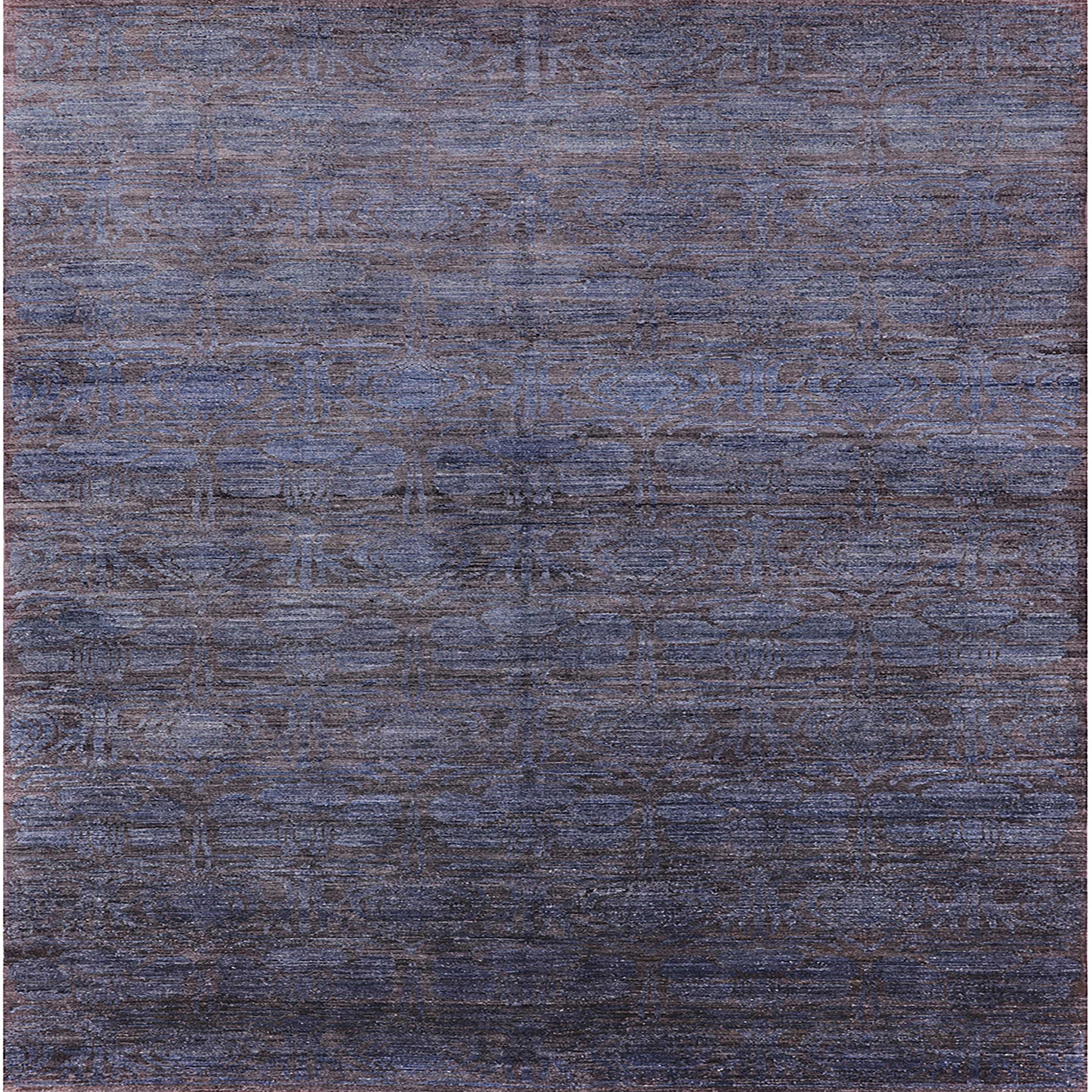 Ahgly Company Indoor Square Mid-Century Modern Plum Purple Oriental ...