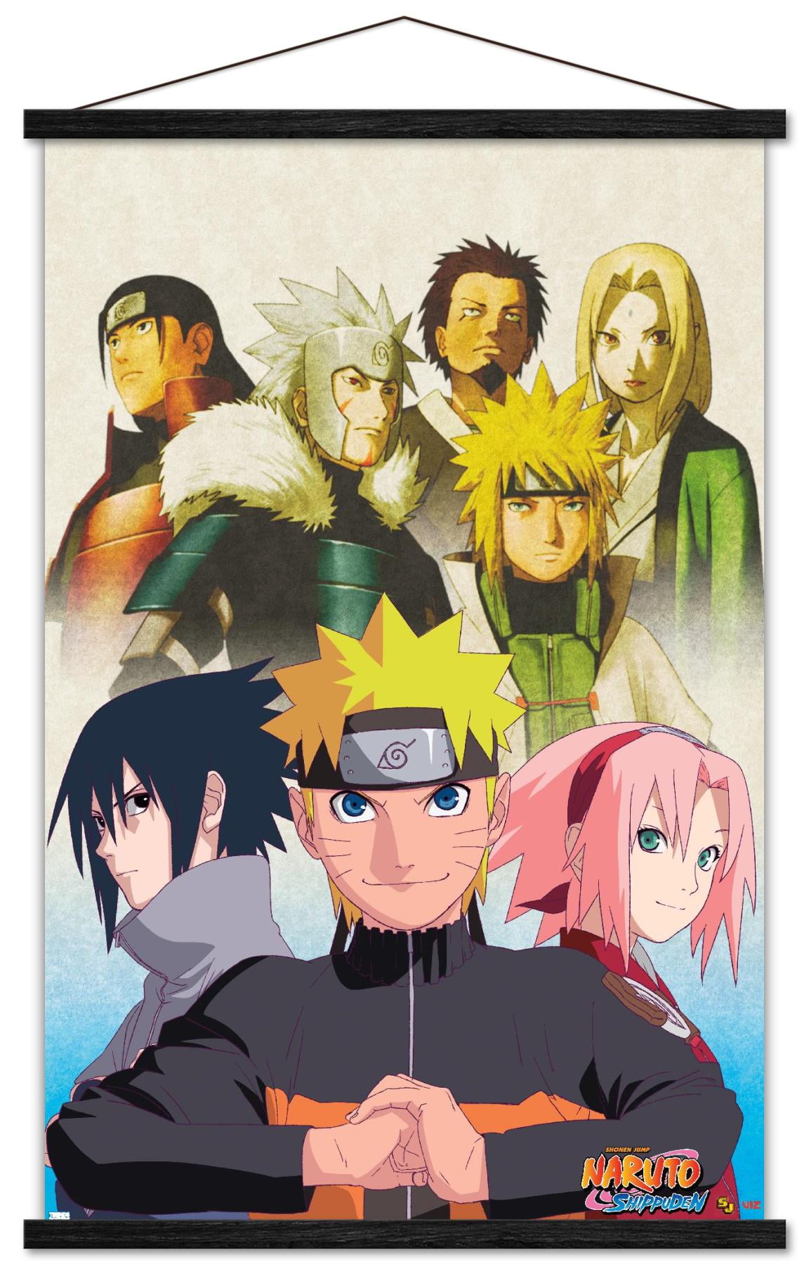 Naruto - Key Art Wall Poster with Wooden Magnetic Frame, 22.375" x 34 ...