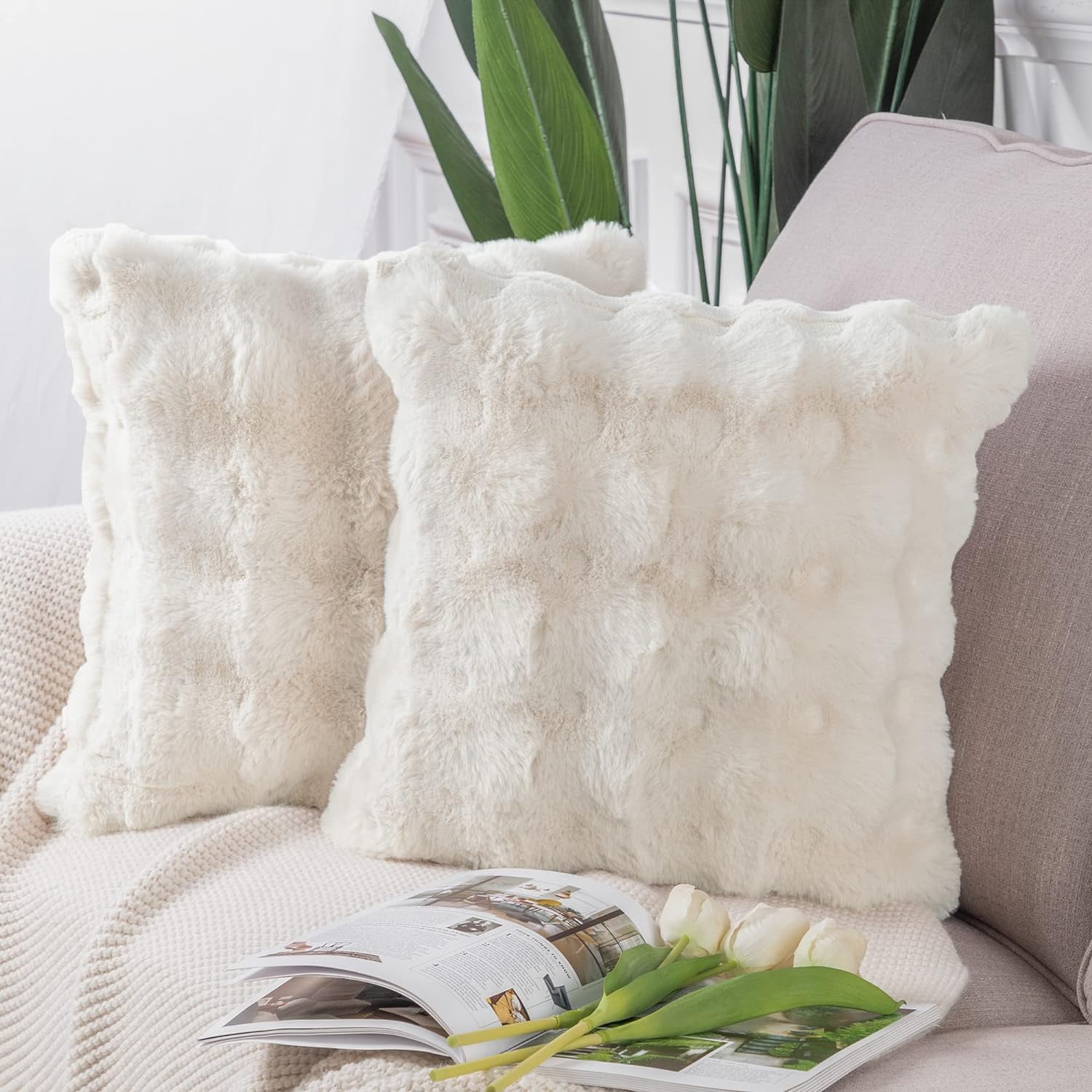 Click here for Ilanktozi Pack Of 2 Thick Plush Wool Throw Pillow... prices