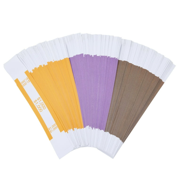 Currency Straps Currency Bands - 300-Count $100 Dollar Bill Wrappers ...