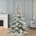 6.5 ft Pre-lit Flocked Utah Fir Tree 1569 PE/PVC Tips 350 UL Clear ...