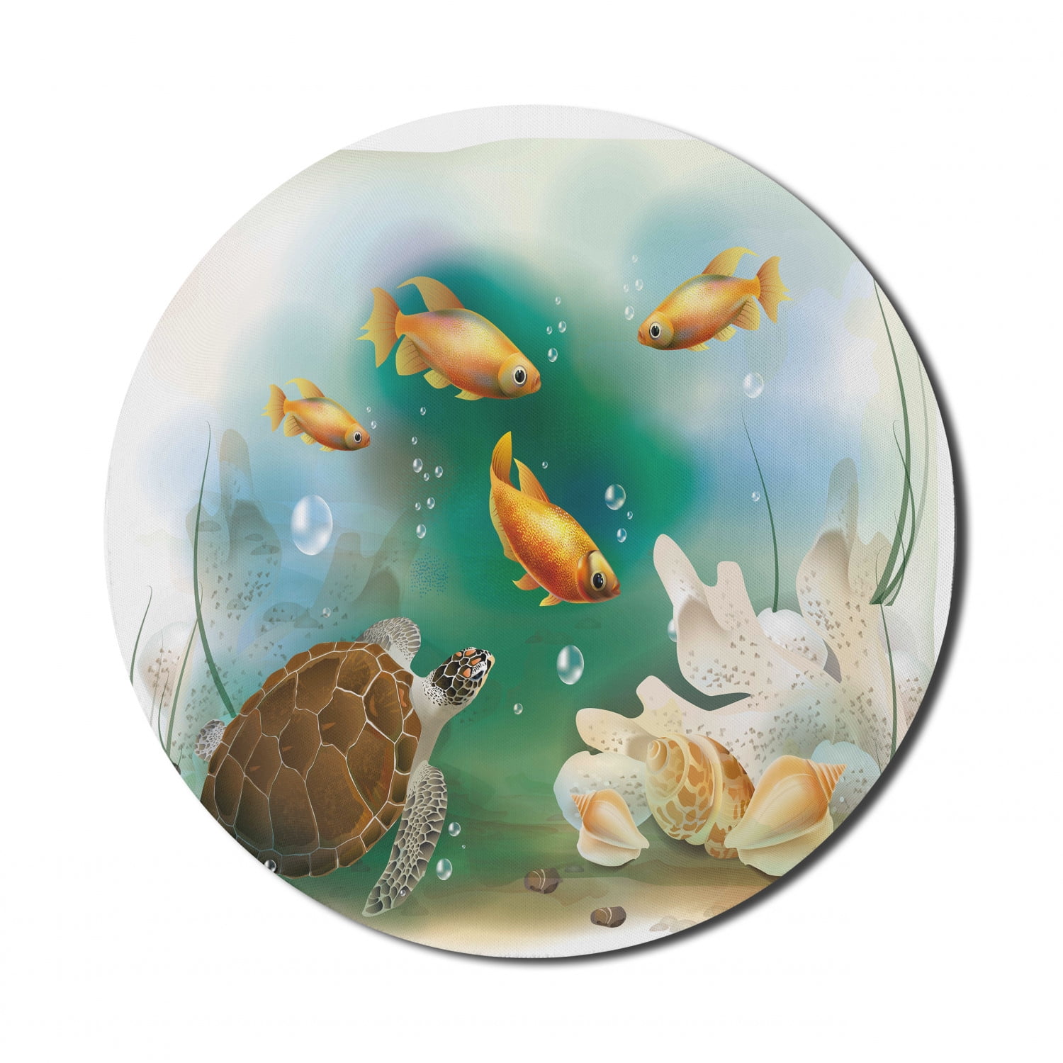 Turtle Mouse Pad for Computers, Ocean Life Illustration Aquarium ...