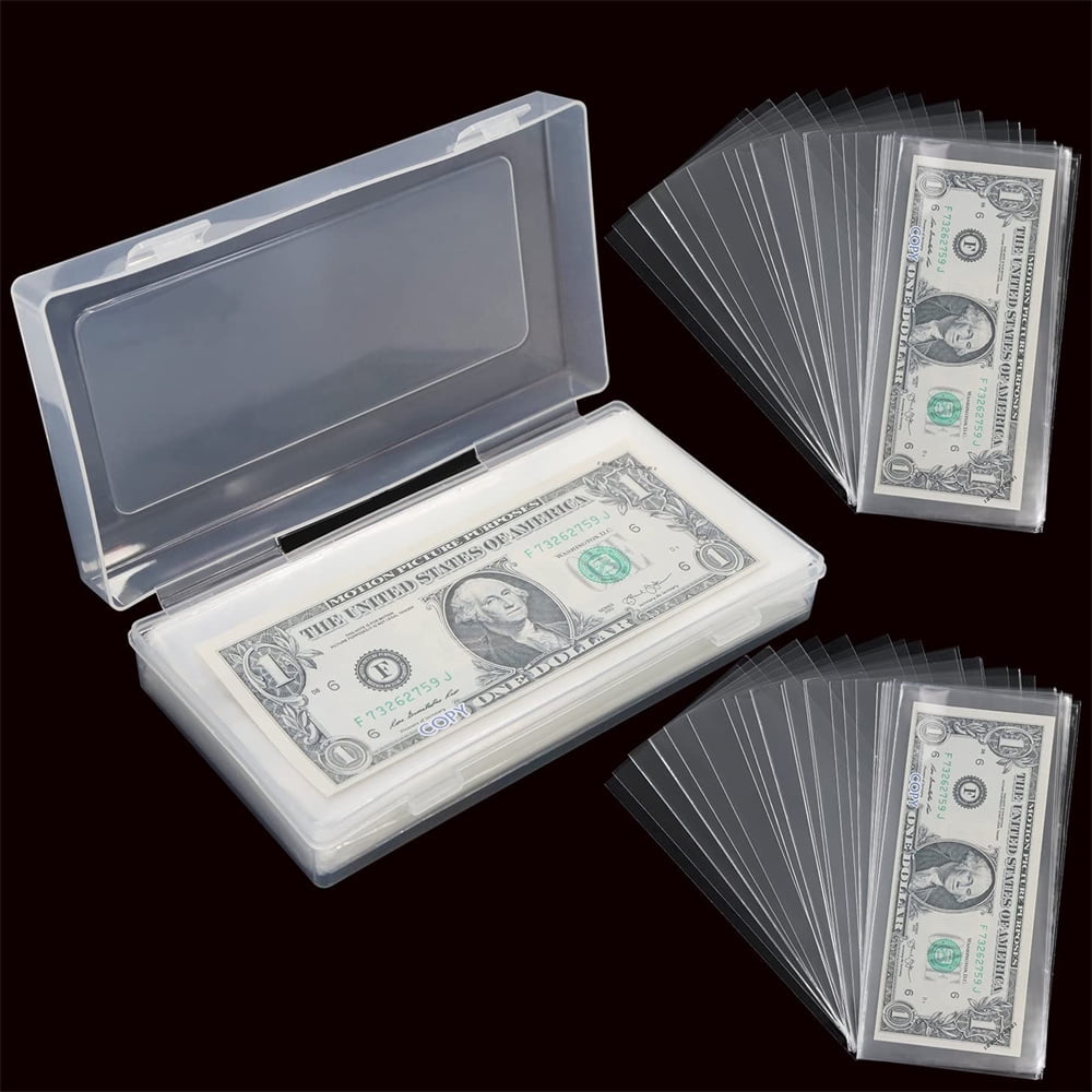NOGIS Clear Paper Money Holder 18.5x9CM/7.2x3.5IN - Currency Sleeves ...