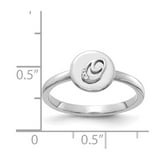 Solid 14k White Gold Diamond Initial Letter O Ring Band Size 5 ...