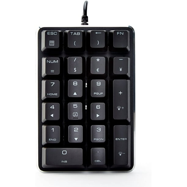 Qisan Mechanical Gaming Numeric Keypad/Keyboard 21 Keys Mini Numpad ...