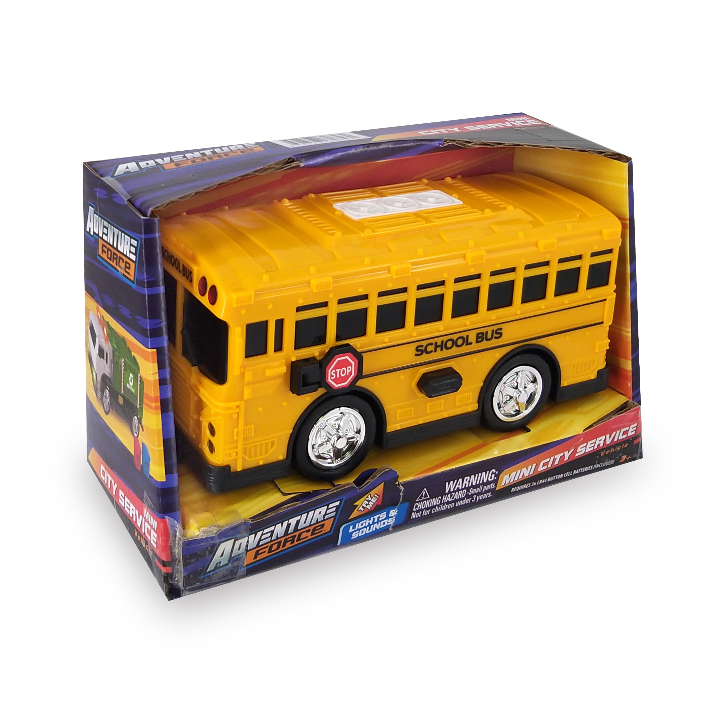 Adventure Force Light & Sound Mini City Service Vehicle - School Bus ...