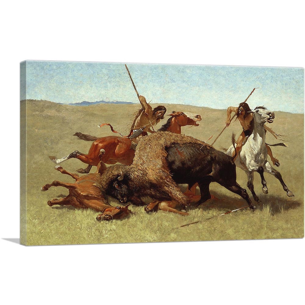 ARTCANVAS The Buffalo Hunt Canvas Art Print by Frederic Remington ...