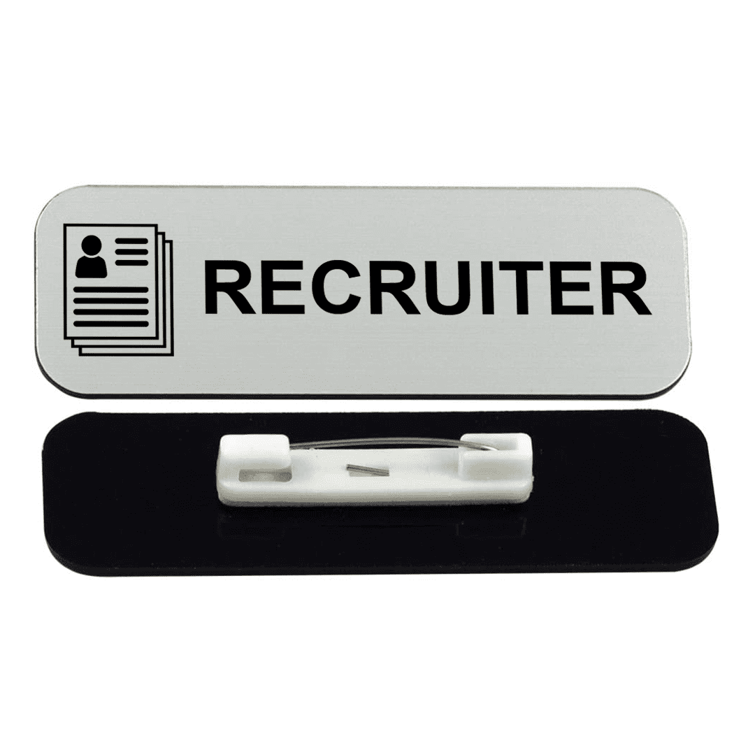 Recruiter 1 x 3" Name Tag/Badge, Silver, (3 Pack) - Walmart.com