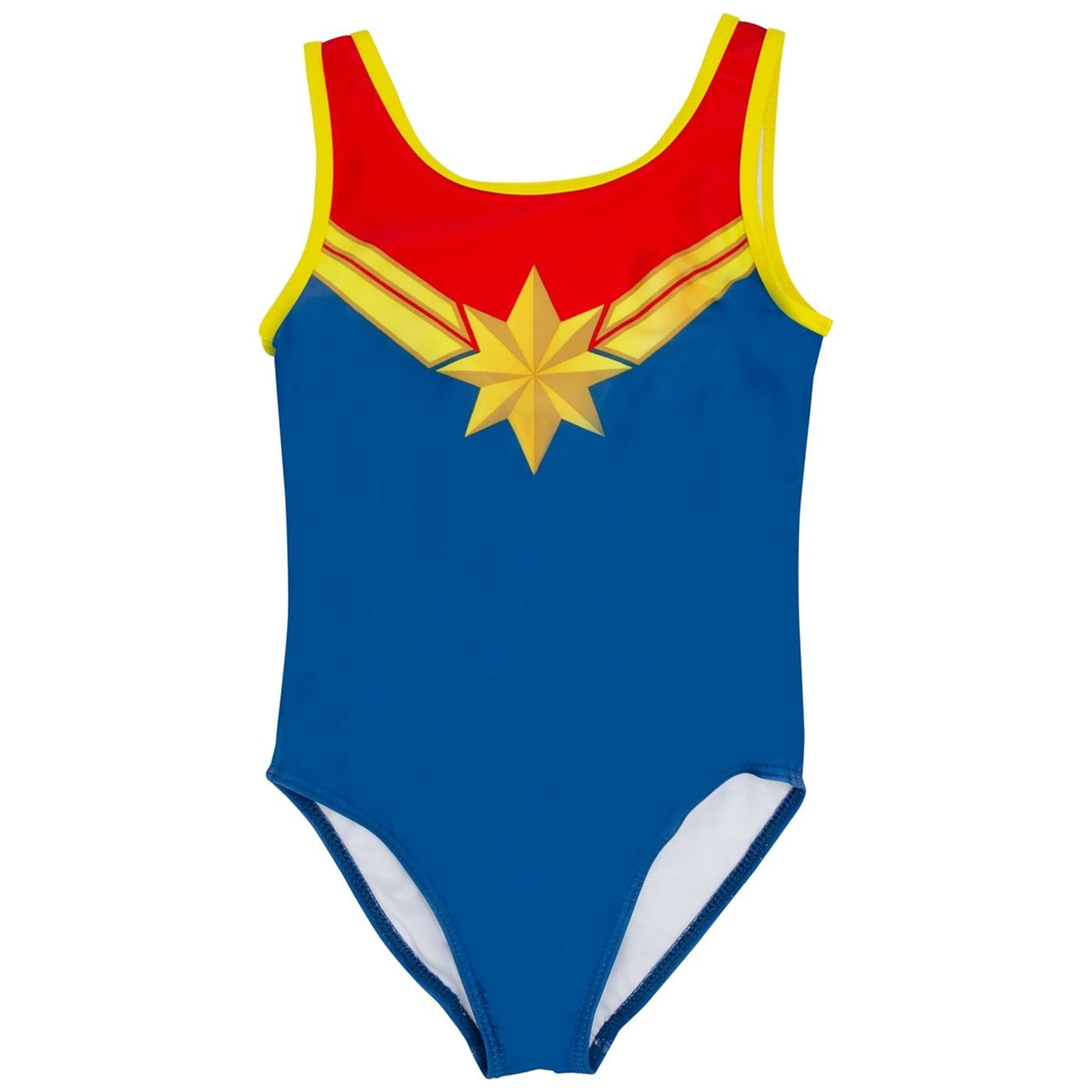 Captain Marvel Costume Juvy One Piece Swimsuit-Size 6 - Walmart.com